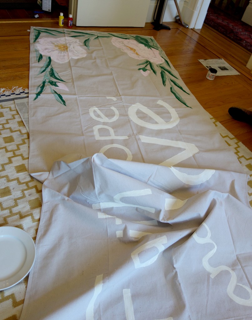 Hand-Painted Canvas Wedding Banner – EmilyStyle
